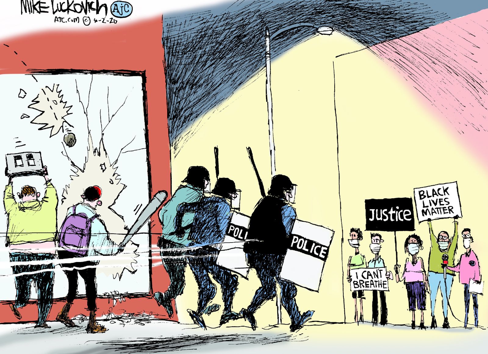 Editorial Cartoon U.S. George Floyd protests police response | The Week