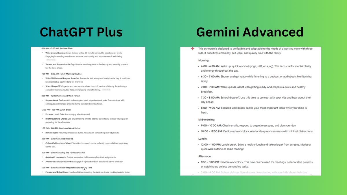 I tested ChatGPT Plus vs Gemini Advanced with 7 prompts — here’s the ...