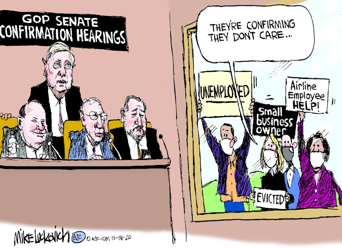 Political Cartoon U.S. Republican senators covid relief | The Week