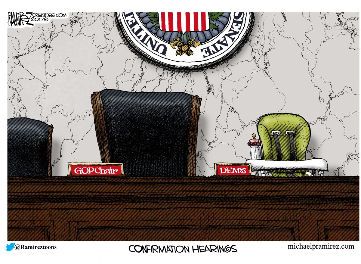 Political Cartoon U.S. Senate confirmation hearings | The Week