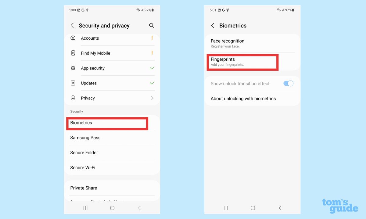 How to set up the fingerprint sensor on Galaxy S23 | Tom's Guide