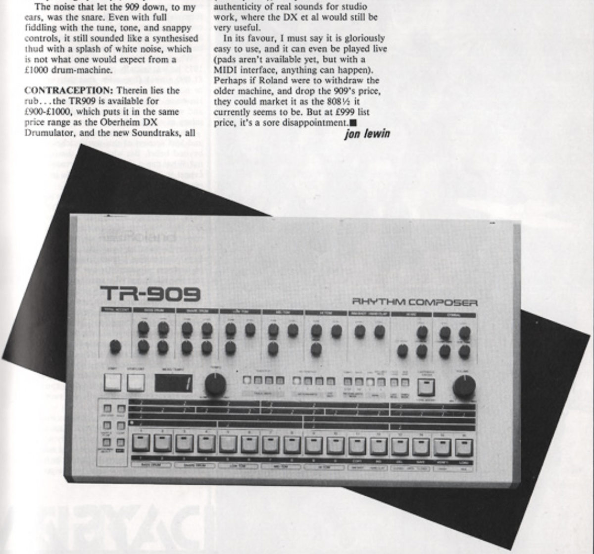 "It sounds like a drum machine instead of a machine playing drums - a ...