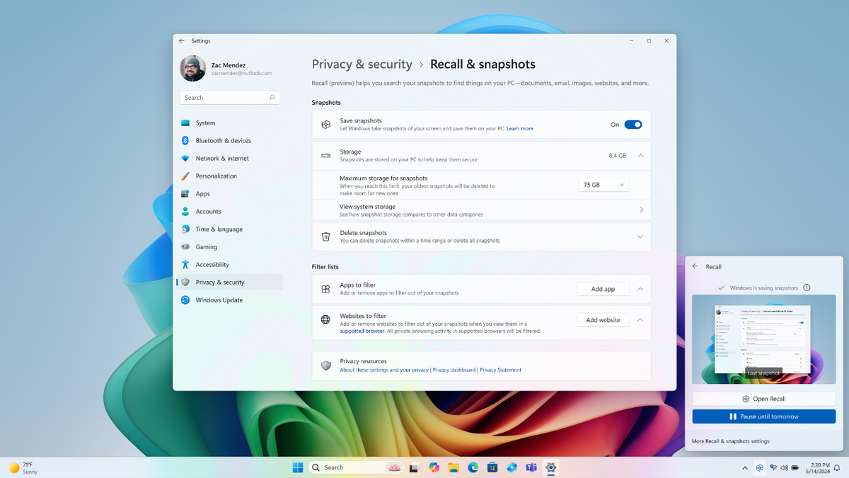 How Microsoft promises to keep Windows Recall data safe on Copilot+ PCs ...