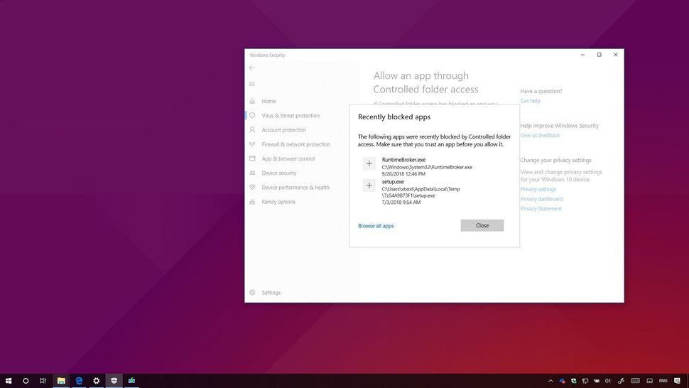 How to allow apps blocked by ransomware protection on Windows 10 October 2018 Update | Windows ...
