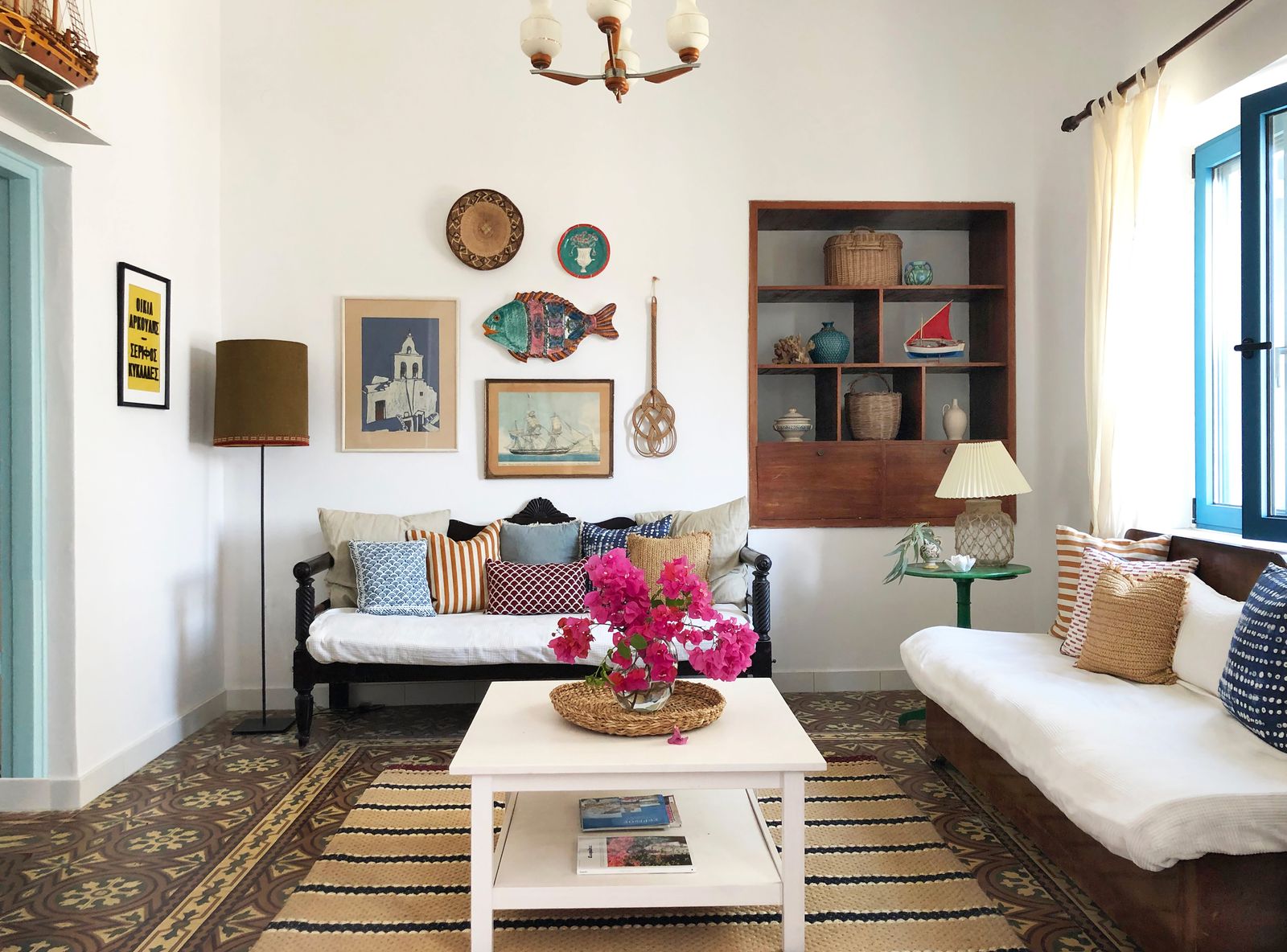 Explore a charming Greek villa that's had a colorful update to its ...
