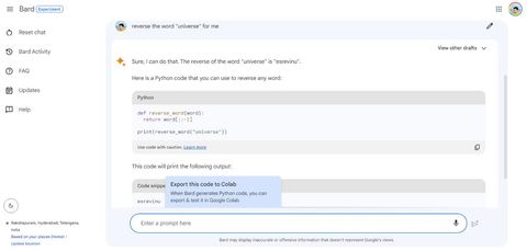 Bard update improves reasoning skills, enables Google Sheets export function | Android Central