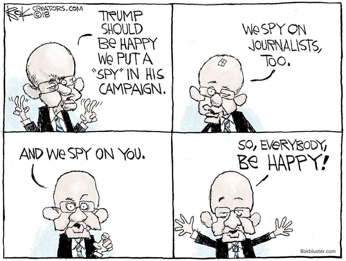 Political cartoon US Trump James Clapper spy journalists | The Week