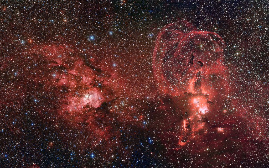 Star Cluster, Nebula Glow Red in Amazing New Photos | Space