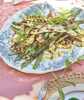 Grilled zucchini and runner bean salad with tahini sauce | Homes and ...