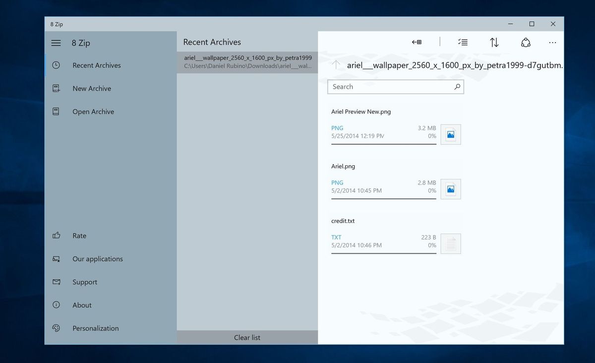 8 Zip file archiver is now available for Windows 10 in free and paid ...