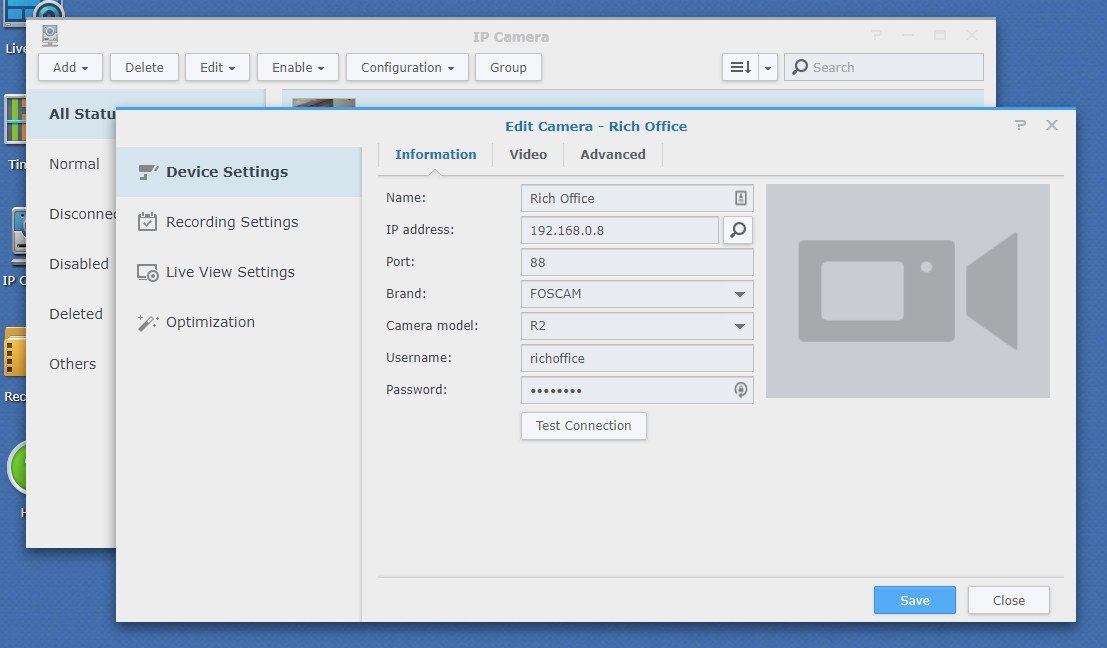 How to set up a Foscam R2 surveillance camera on the Synology DS218 NAS ...