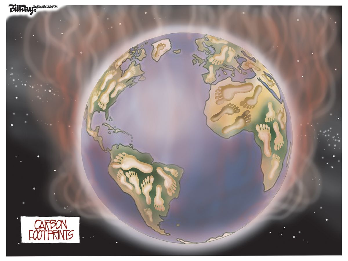 Editorial cartoon World Carbon footprint global warming | The Week