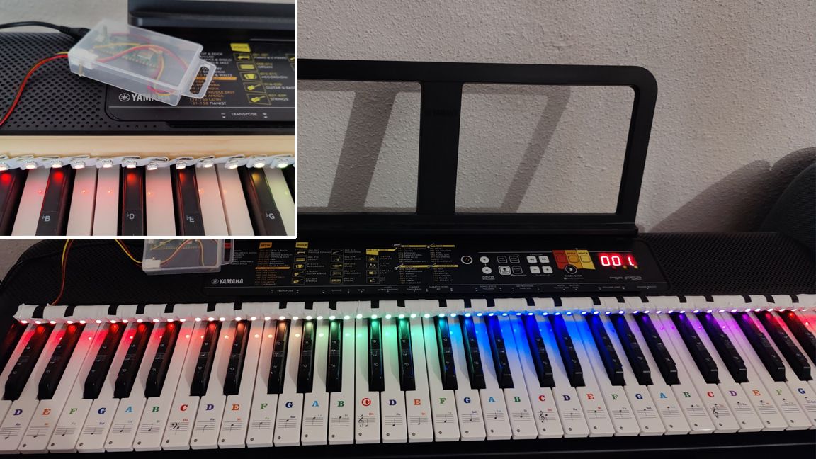 Raspberry Pi Pico Piano Helper Lights Up Keys to Teach Songs | Tom's Hardware