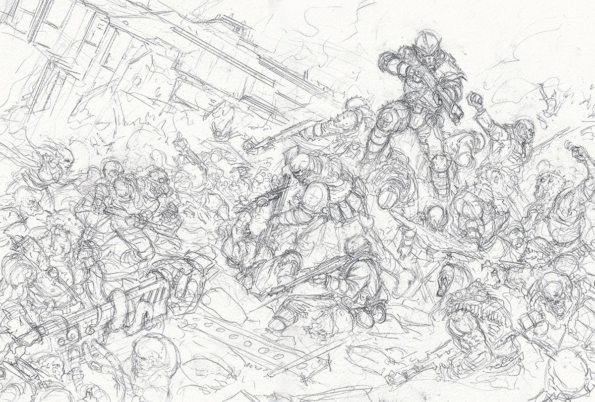 How to paint epic Warhammer battles in traditional pen and ink ...