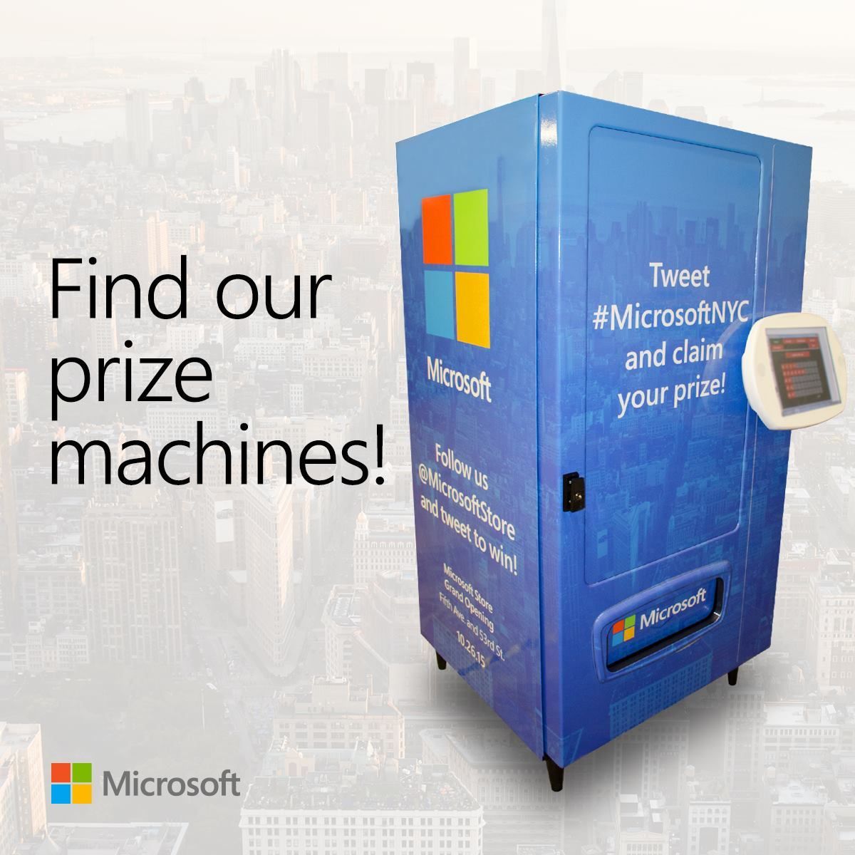 Microsoft is setting up prize machines in New York City to promote its ...