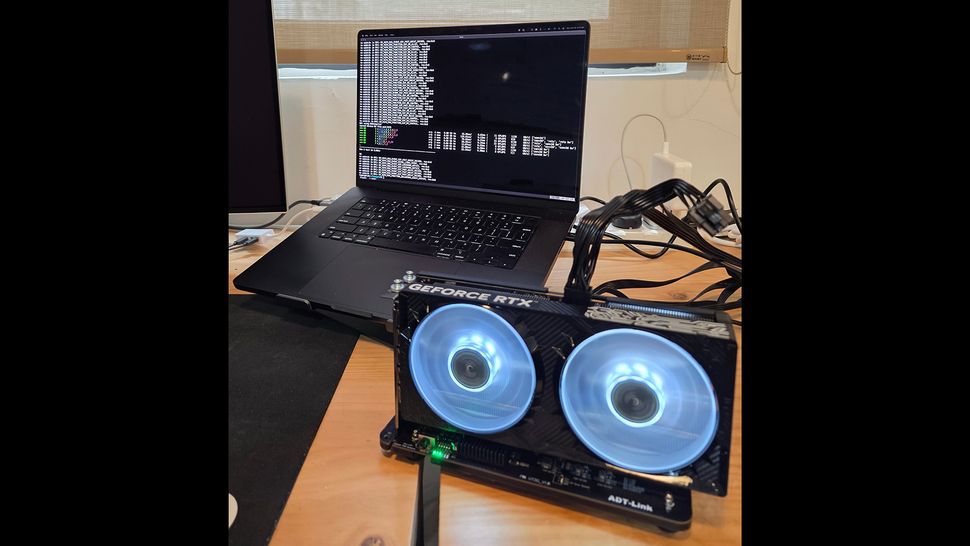 Apple MacBook successfully runs an Nvidia GPU through USB4 using an ...