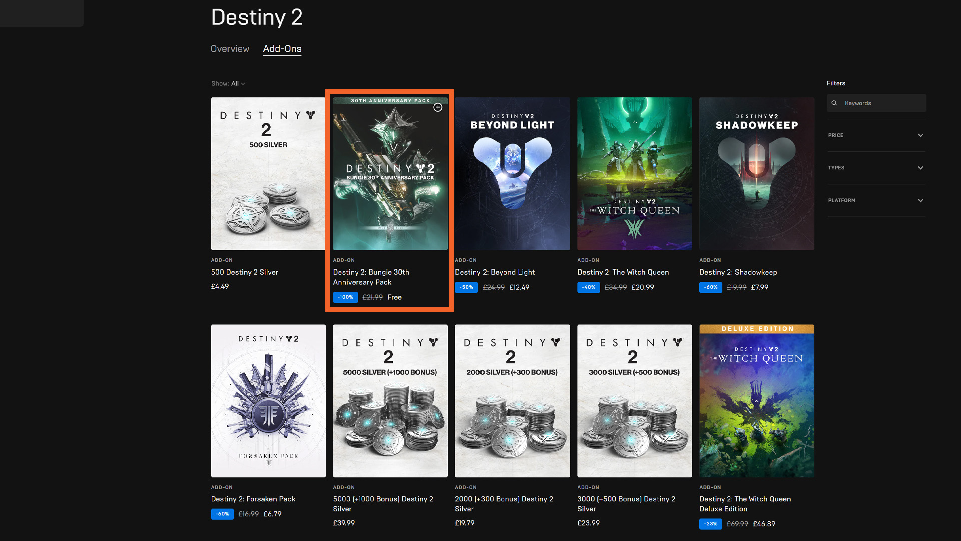 Everything in the Destiny 2 Bungie 30th Anniversary Pack