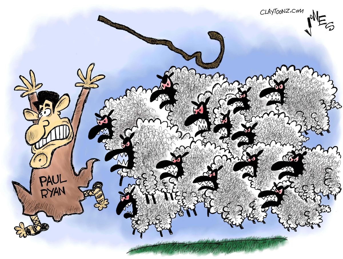 Political Cartoon U.S. Paul Ryan House Republicans sheep health care ...
