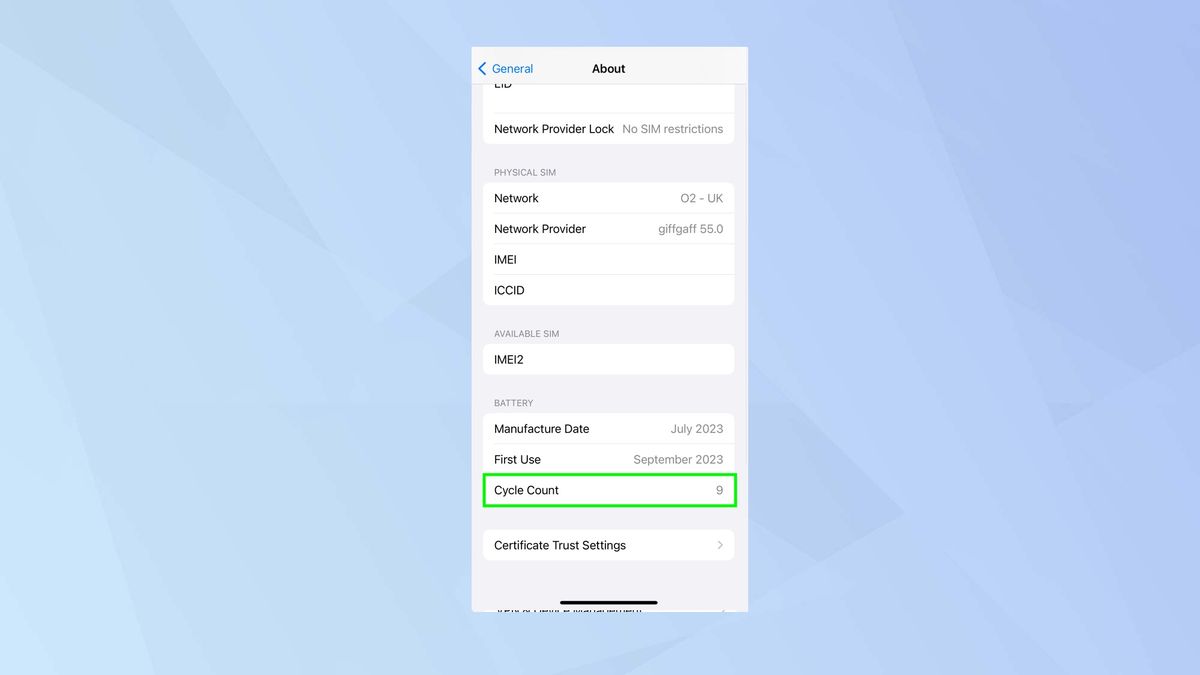 How to check battery cycles on iPhone 15 | Tom's Guide
