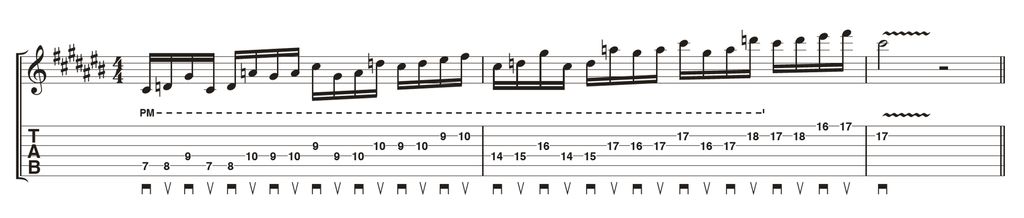 “String skipping can mimic sweep picking and cover a lot of ground ...