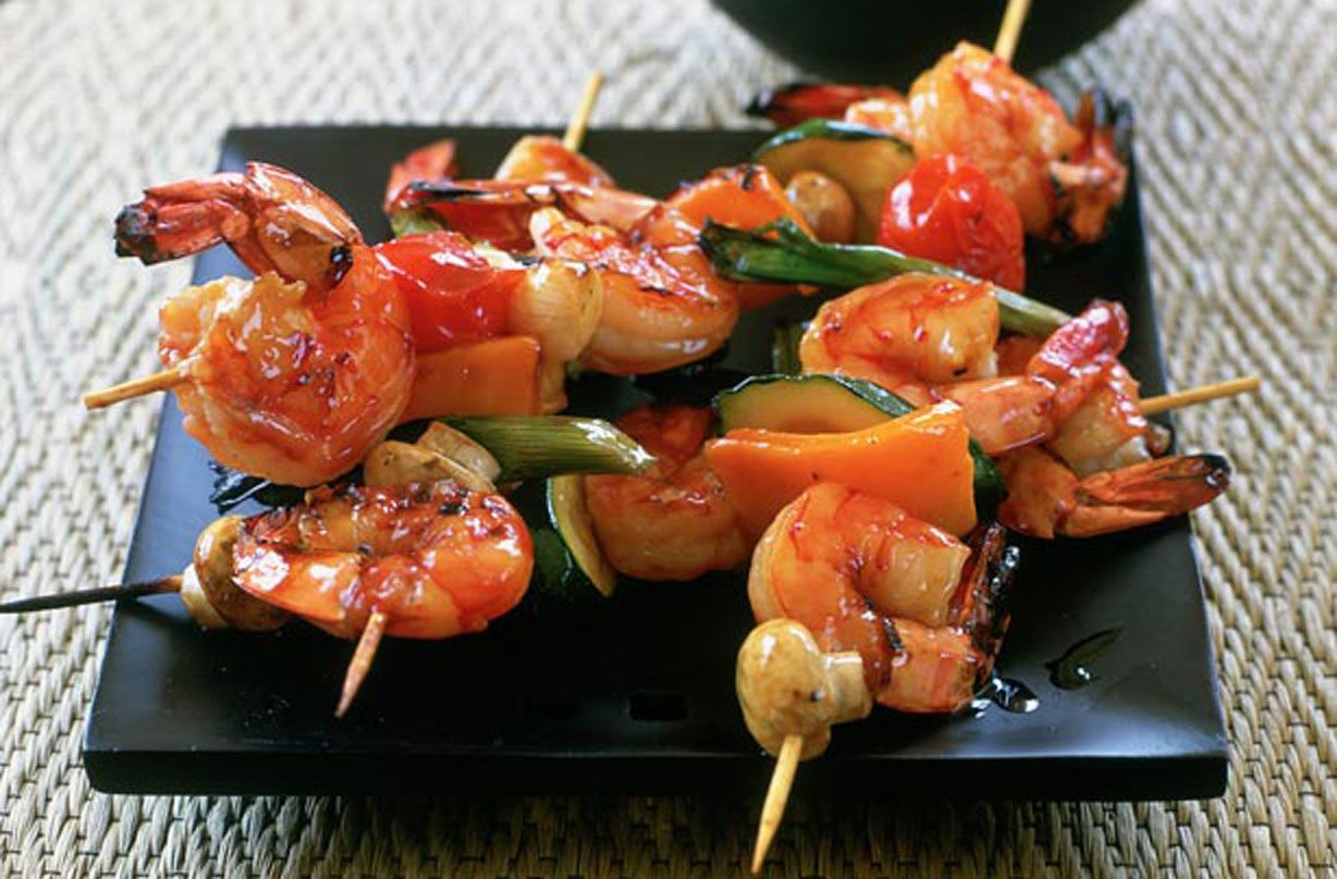 Liz Woollaston's sticky prawn kebabs Recipes | GoodtoKnow