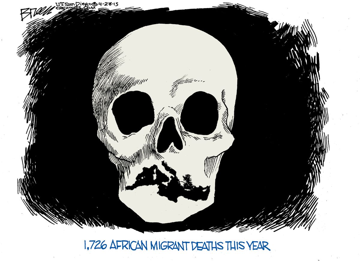 Editorial cartoon world Italy migrants | The Week