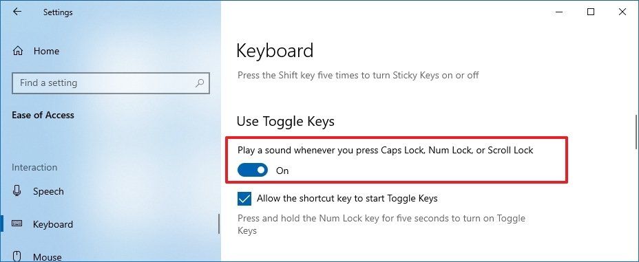 How to enable feedback sound for Lock keys on Windows 10 | Windows Central