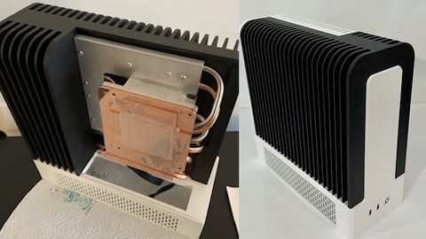 This striking two-toned mini PC features a fully customised fanless ...