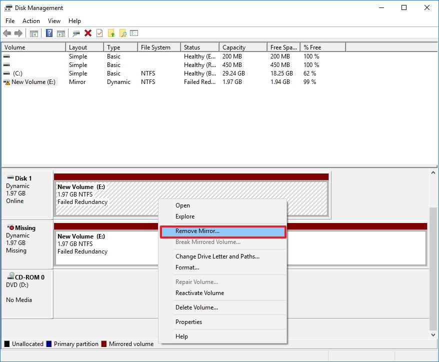 How to set up a mirrored volume for file redundancy on Windows 10 ...