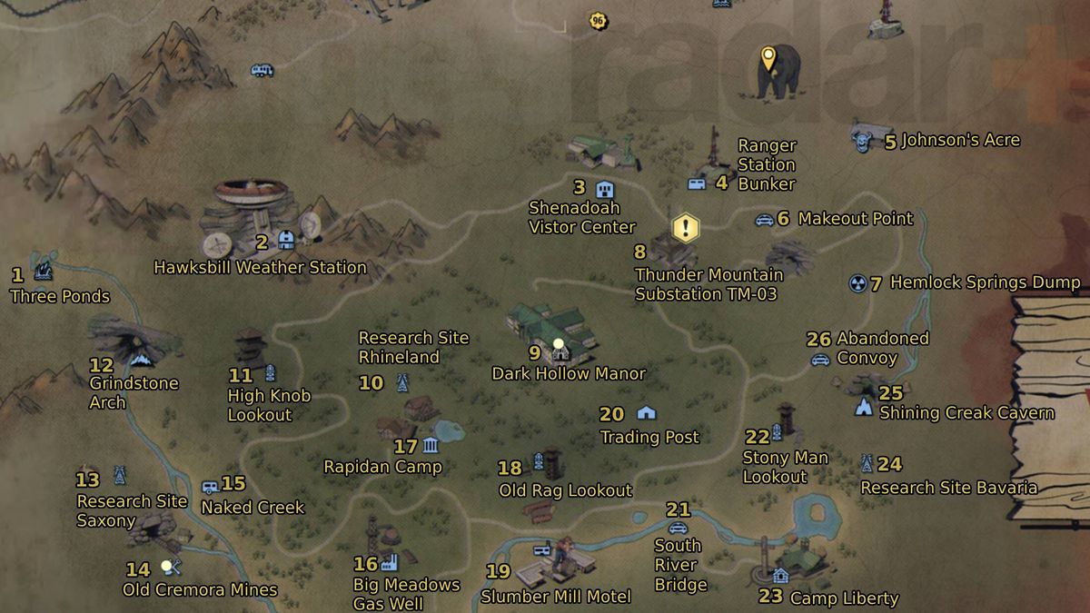 All new Fallout 76 Skyline Valley map locations | GamesRadar+
