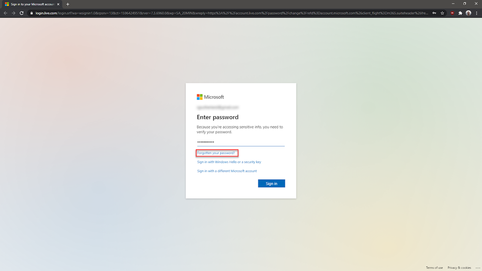 How to change your Microsoft Edge password or recover your Microsoft ...