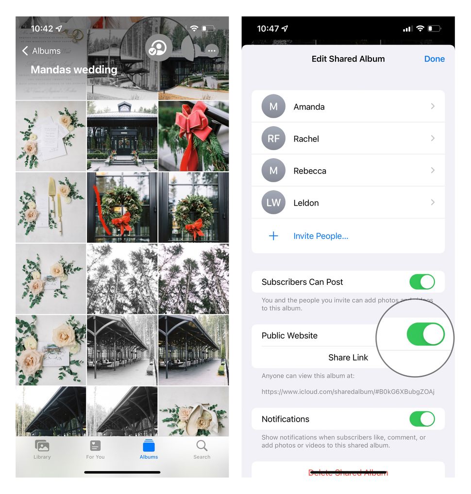 How to like, comment, and add subscribers to shared photo albums on ...
