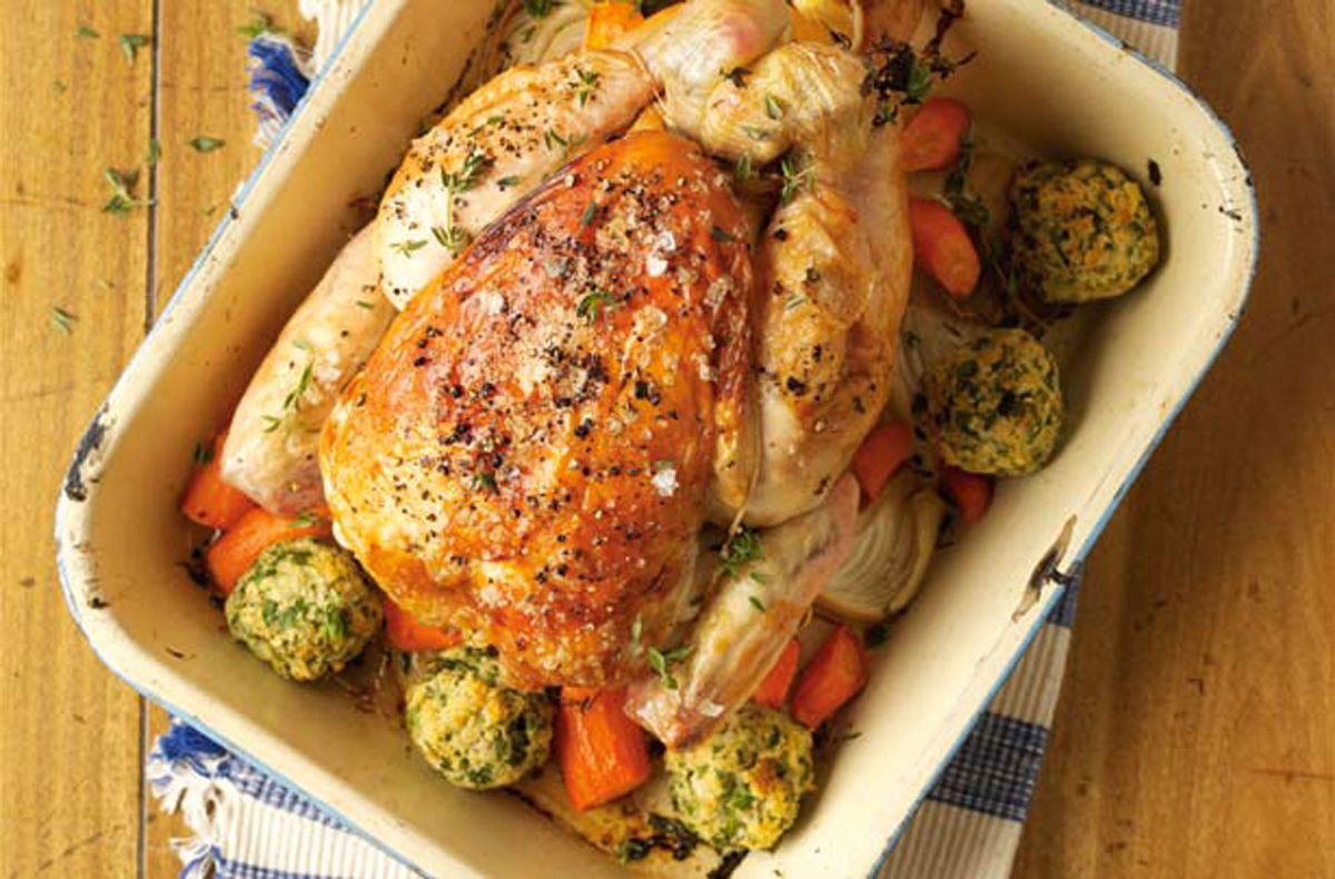 Roast chicken with parsley stuffing | British Recipes | GoodtoKnow