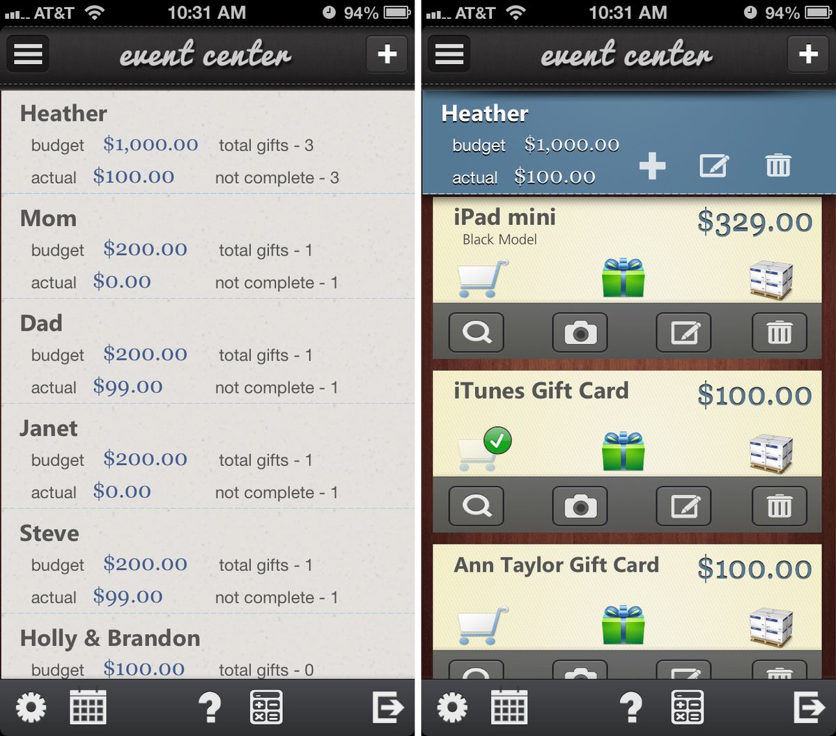 Gift Plan vs. Gifts HD 2 vs. mGifts: Gift planning apps for iPhone ...