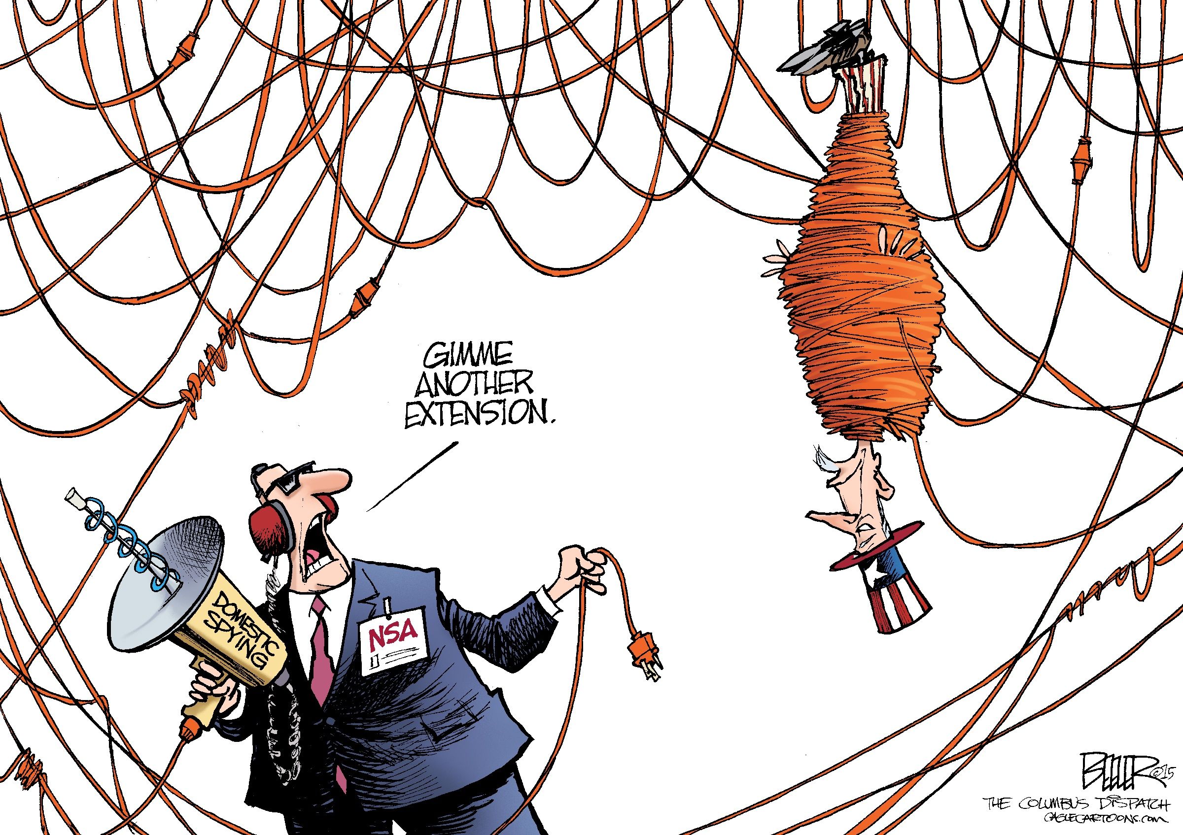 Political cartoon U.S. Patriot Act Surveillance | The Week