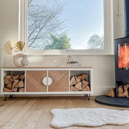 This KALLAX unit has been turned into a dreamy scandi-inspired cabinet ...