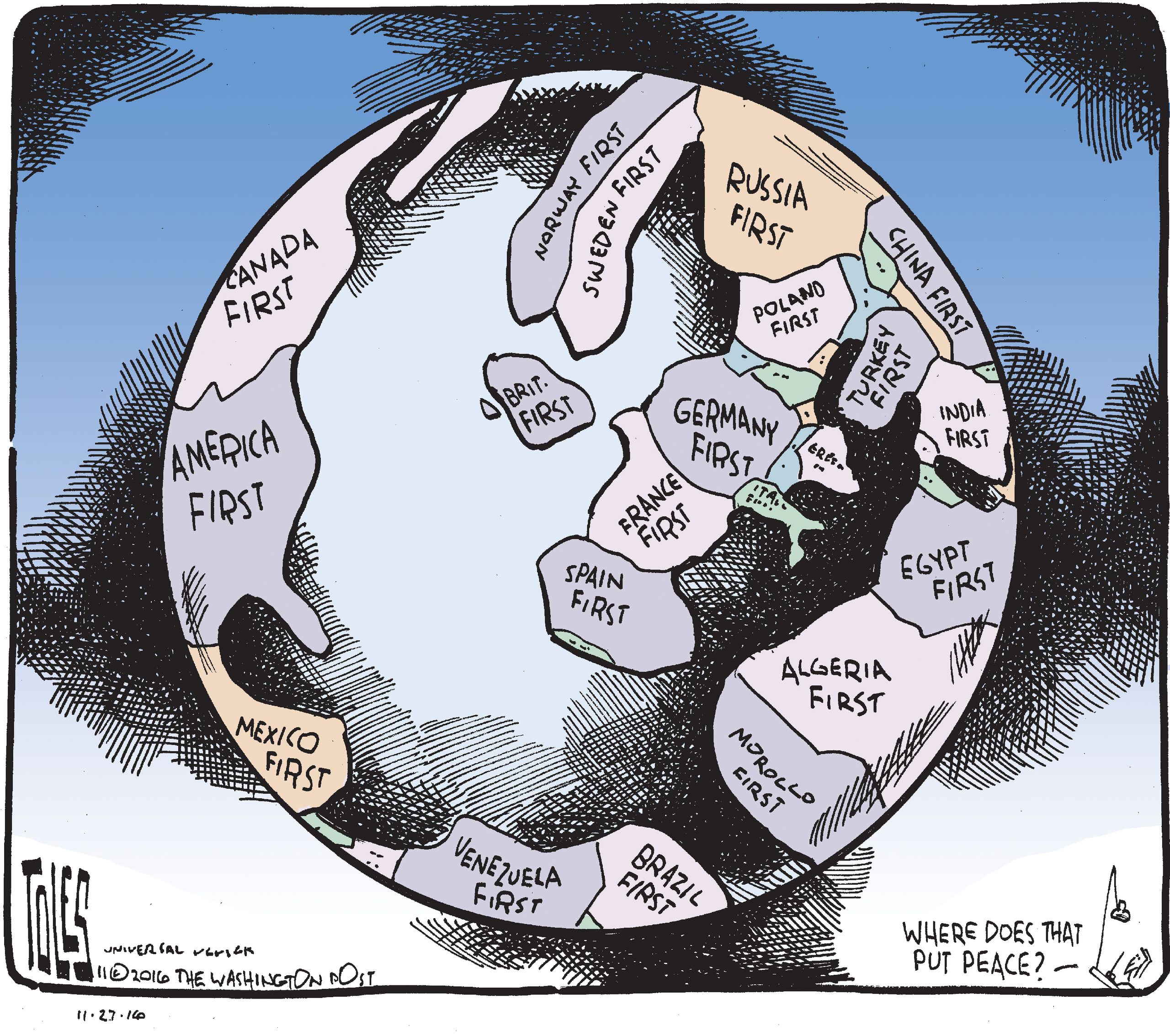 Political cartoon World nationalism populism peace | The Week