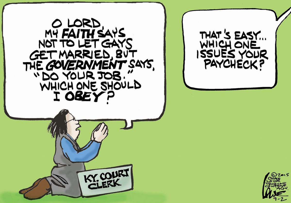 Editorial cartoon Kentucky Clerk | The Week