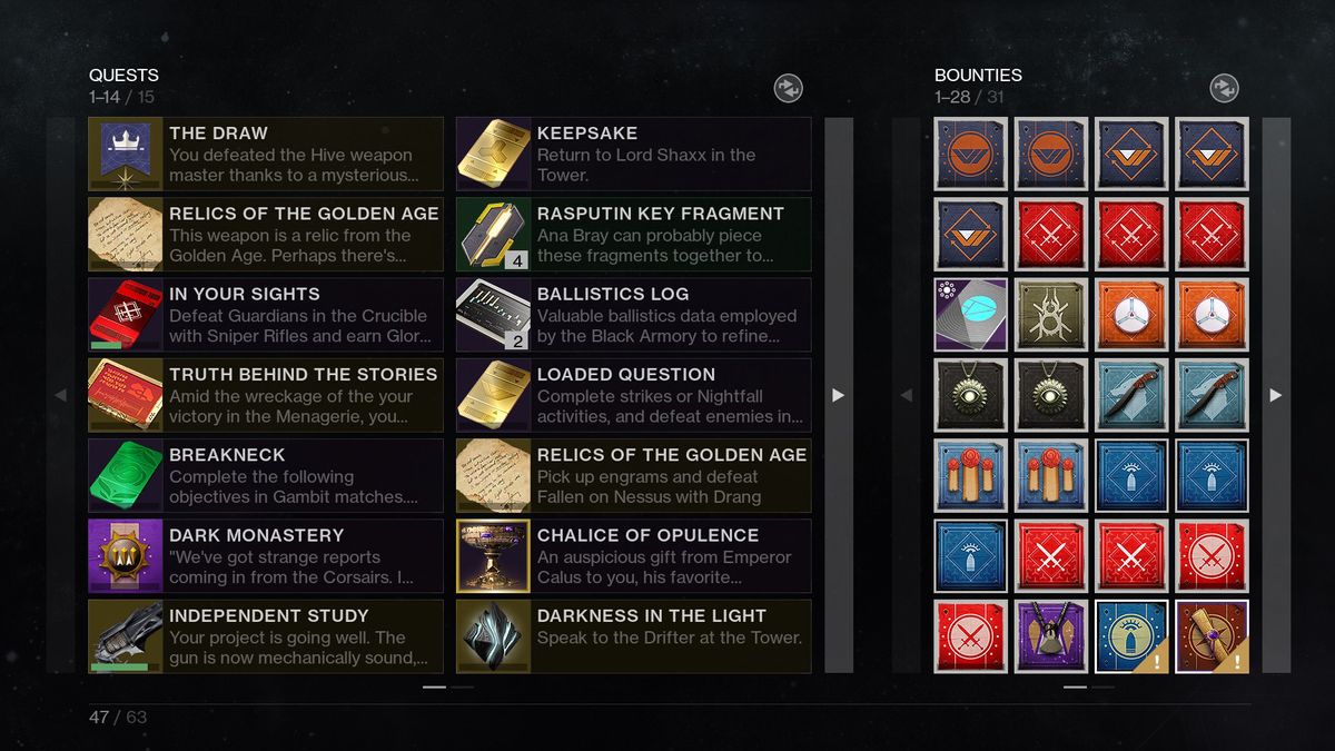 Destiny 2's Pursuits tab is getting a facelift - check out the revamped ...
