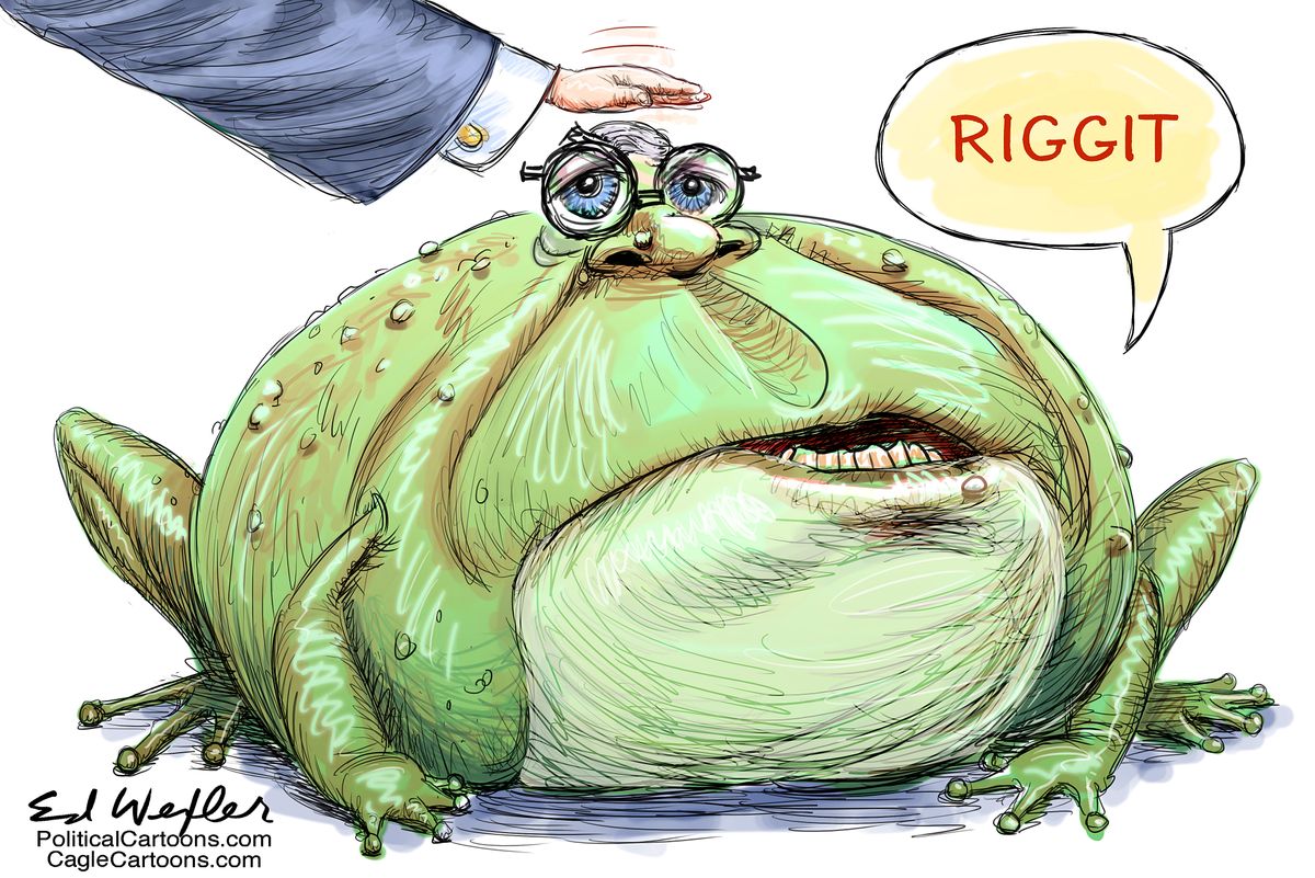 Political Cartoon U.S. William Barr frog riggit | The Week