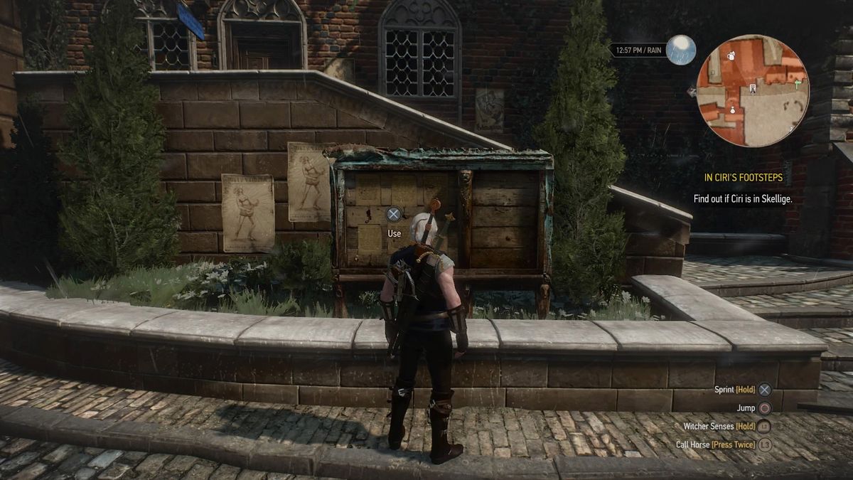 The Witcher 3 Following the Thread mission: find a contract in Hierarch ...