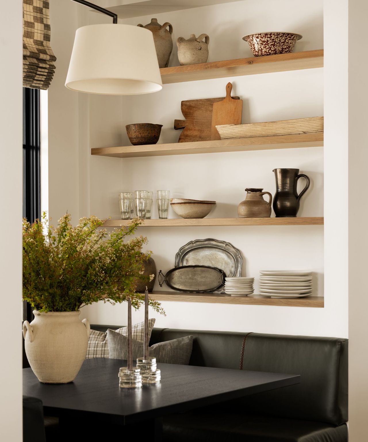 This Studio McGee breakfast nook proves that black and brown can work ...