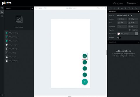 Prototype a floating action button in Pixate | Creative Bloq
