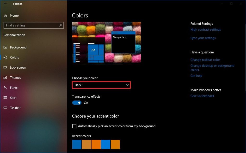 How to change color modes on the Windows 10 May 2019 Update | Windows ...