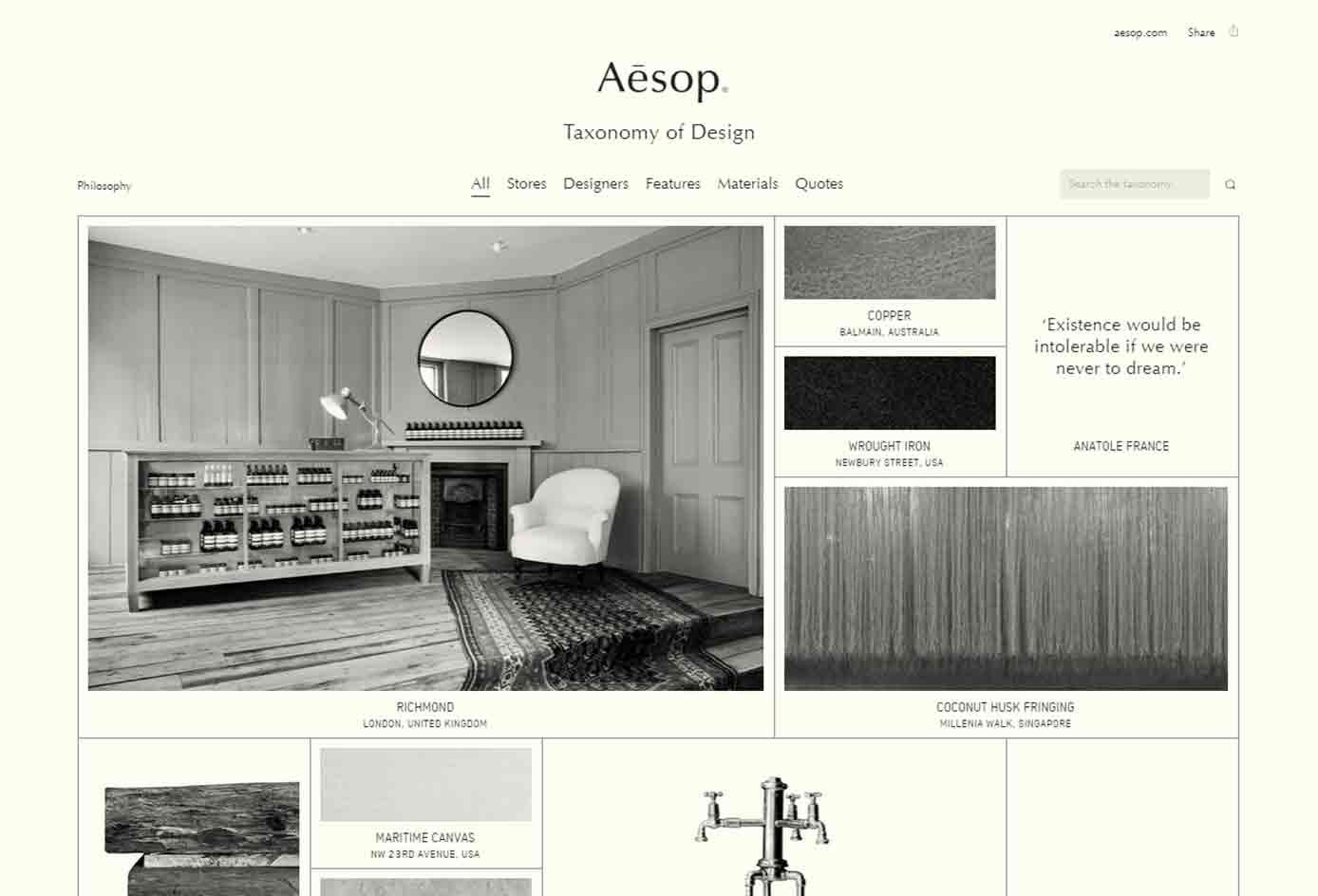 A to Z: Aesop launches a digital design archive of all its stores ...