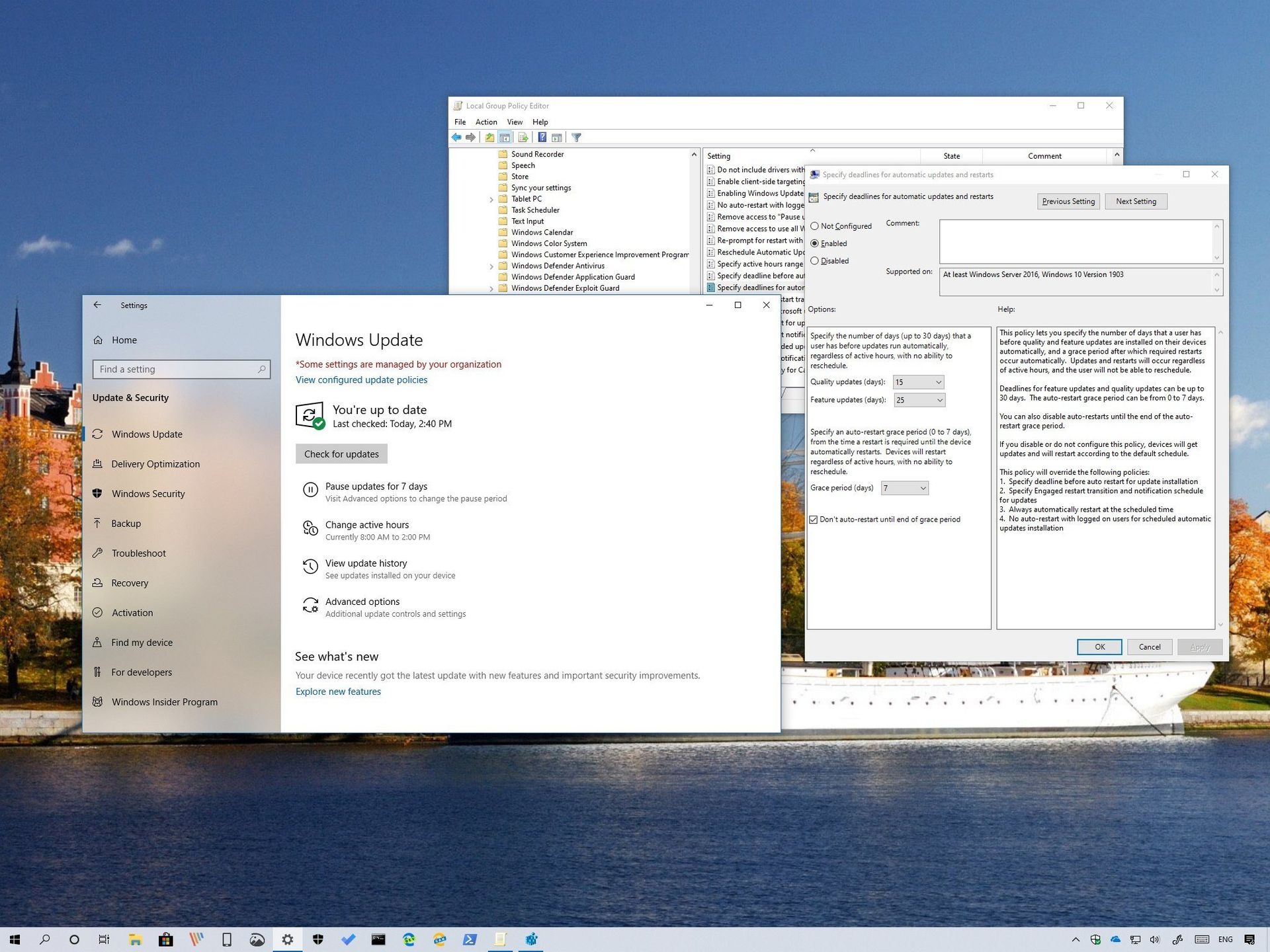 How to specify deadlines for automatic updates and restarts on Windows ...