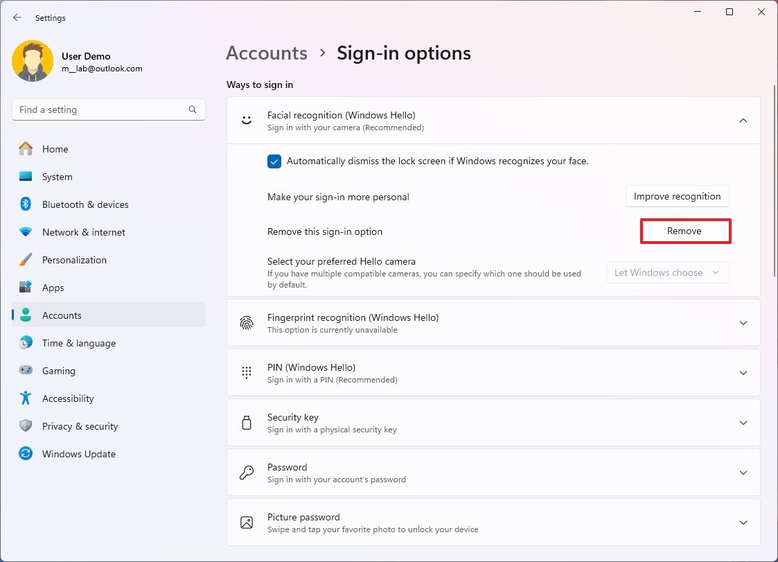 How to configure Windows Hello authentication on Windows 11 | Windows ...