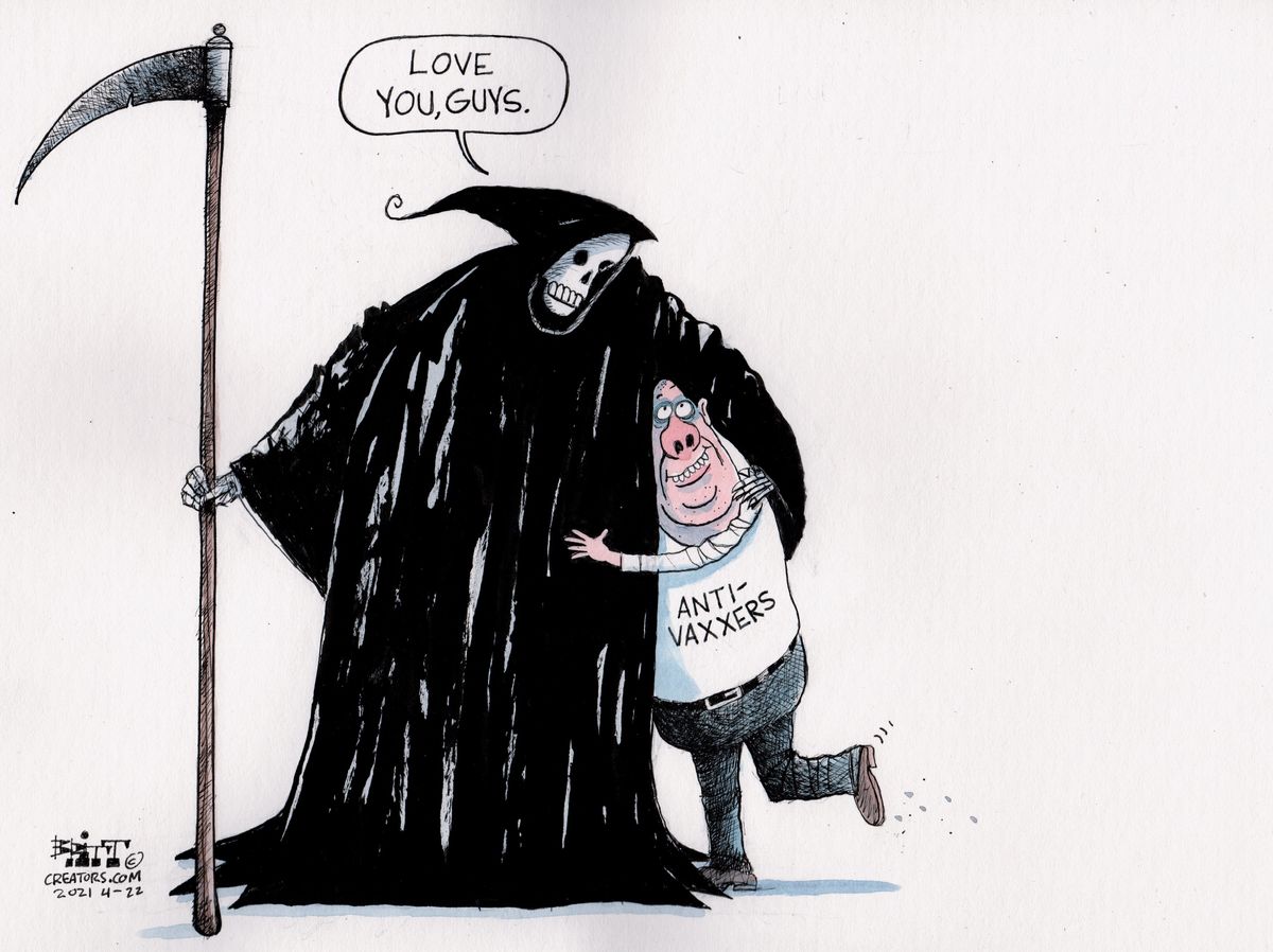 Editorial Cartoon U.S. anti vaxxers covid | The Week