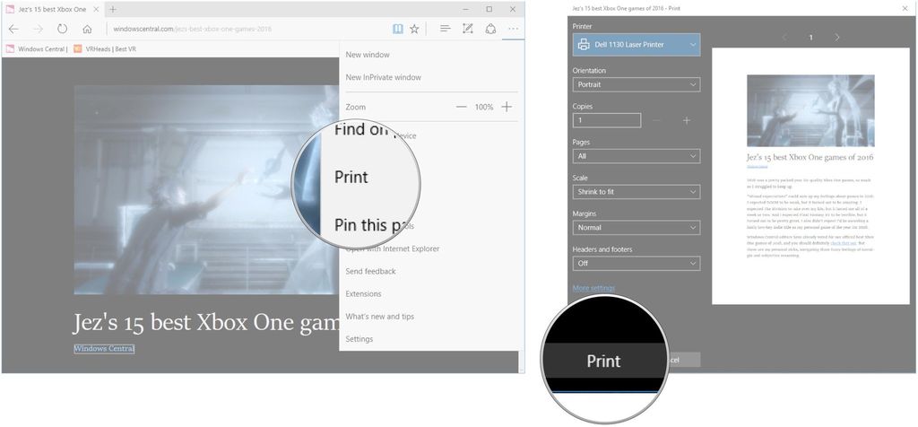 How to print from Edge for Windows 10 | Windows Central