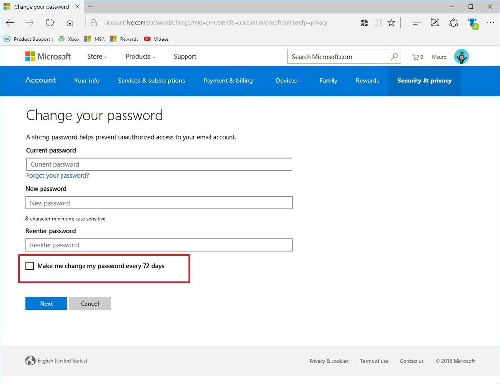 How to force users to change their password periodically on Windows 10 ...